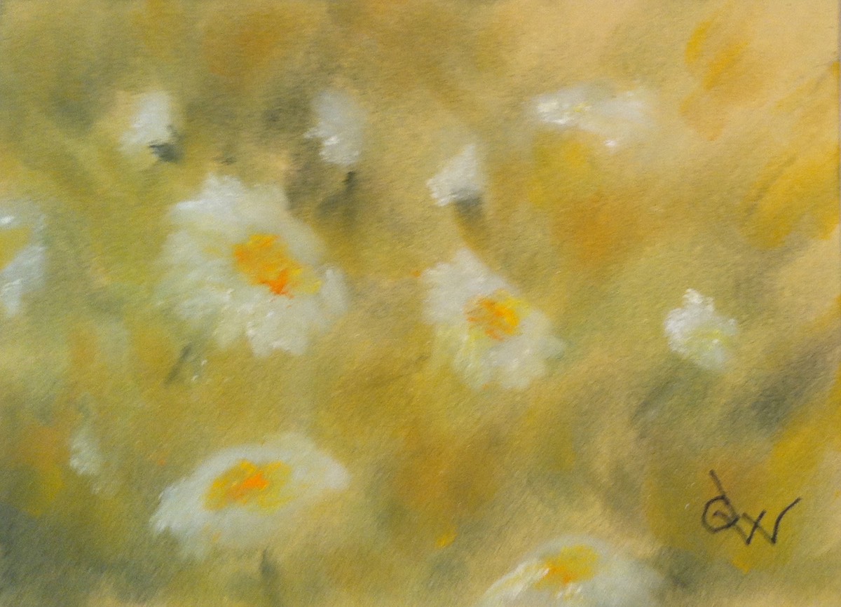 "In the Garden - Daisies" PanPastel on Colourfix - Sold | Art Simply ...