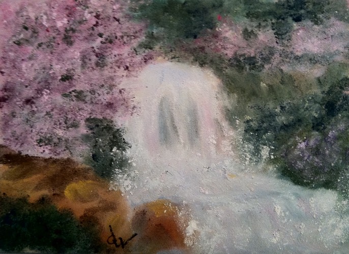 Pink Waterfall" PanPastel on Colourfix | Art Simply Inspired